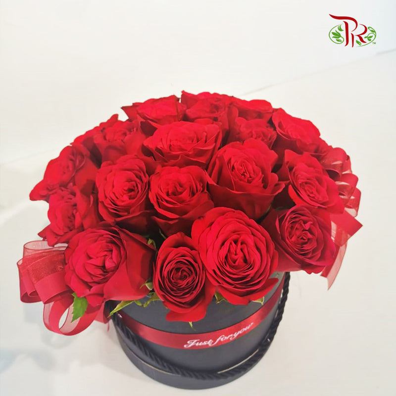 Red Rose Bouquet In Container - Wholesale flowers delivery in JB ...